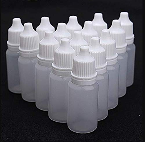 UPSTORE 12PCS 30ml 1oz Empty Plastic Squeezable Eye Liquid Dropper Bottles Drop Jars Squeeze Eye Dropper Container with Screw Caps and Plugs