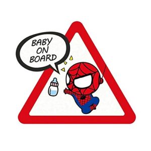 meitinalife little superhero baby on board 5"x6" car stickers and decals reflective kids on board sticker vinyl baby in car decal for car styling body door windshield window decoration (2)