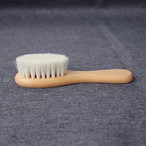 HiKin Natural Soft Wool Bristles Dry Facial Cleansing Brush, 6" Face Skin Care Exfoliating Scrub Brush, 2 Pack Wood Handle Face Brush Cleanser.