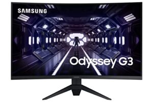 samsung 32" fhd 1080p odyssey g3 ultrawide gaming monitor, 1500r curved display, 165hz, 5ms, amd freesync premium, borderless design, eye saver mode, black (lc32g35tfqnxza)