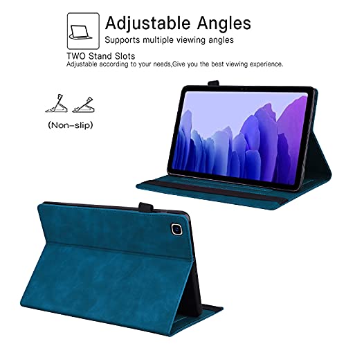 Case for Samsung Galaxy Tab S8 Plus 12.4 inch/Tab S8+/Tab S7 FE, Galaxy Tab S7+/S7 Plus(SM-T970/T976) Folio Case Shell Auto Wake/Sleep PU Leather Business Wallet Cover with Card Holder,Peacock Blue