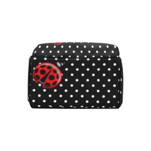 Eiis Unidesign Dots Ladybirds Personalized Diaper Bag Multi-Function Backpack Nappy Bag Travel DayPack for Unisex