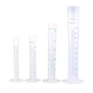 heallily 4pcs measuring cylinder beaker plastic graduated cylinder test tube industrial quality 10ml/ 25ml/ 50ml/ 100ml with pour spout