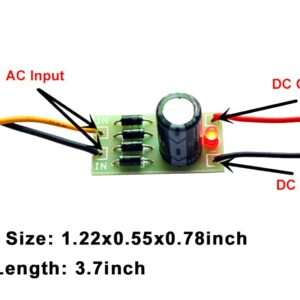 3Pcs AC-DC Converter 6V 12V 24V to 12V 6V Full Bridge Rectifier Filter Power Supply Module for Model Train Railroad LED, 1N4007 AC to DC Converter Rectifier (Input AC 6V-32V (capacitance 50V470UF))