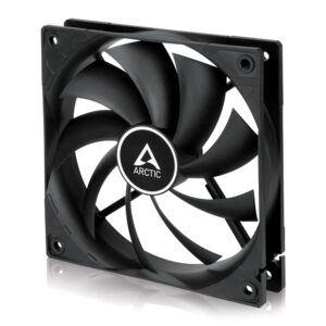 arctic f12 - pc fan, 120mm standard case fan, low noise, quiet motor, computer, fan speed: 1350 rpm - black