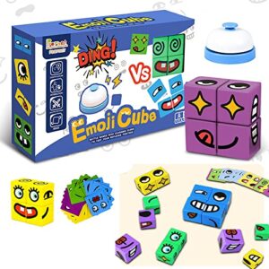 nooqee expressions matching block puzzle educational games toy face-changing cube building block for kids preschool 3 years and up