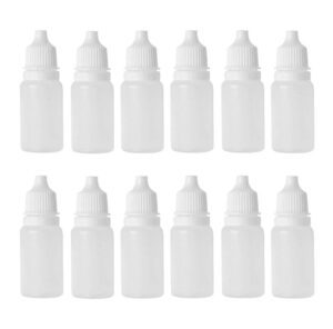 upstore 12pcs 30ml 1oz empty plastic squeezable eye liquid dropper bottles drop jars squeeze eye dropper container with screw caps and plugs