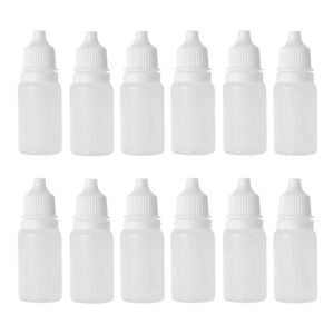 UPSTORE 12PCS 30ml 1oz Empty Plastic Squeezable Eye Liquid Dropper Bottles Drop Jars Squeeze Eye Dropper Container with Screw Caps and Plugs