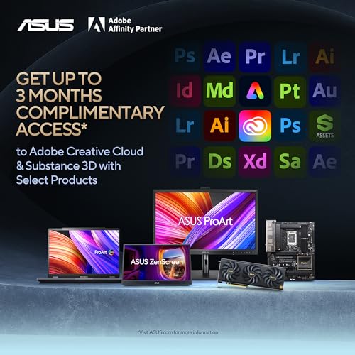 ASUS ZenScreen OLED 13.3” 1080P Portable USB Monitor (MQ13AH) - Full HD, 100% DCI-P3, 1ms, Delta E < 2, HDR-10, Eye Care, USB Type-C, Mini HDMI, Tripod Mountable, Smar Case, External Screen for Laptop