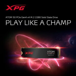 XPG Atom 50 1TB PCIe Gen4 x4 NVMe 1.4 M.2 2280 Internal Solid State Drive SSD Up to 5,000 MB/s (AATO-50-1TCI)