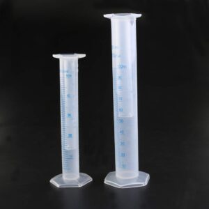 HEALLILY 4Pcs Measuring Cylinder Beaker Plastic Graduated Cylinder Test Tube Industrial Quality 10ml/ 25ml/ 50ml/ 100ml with Pour Spout