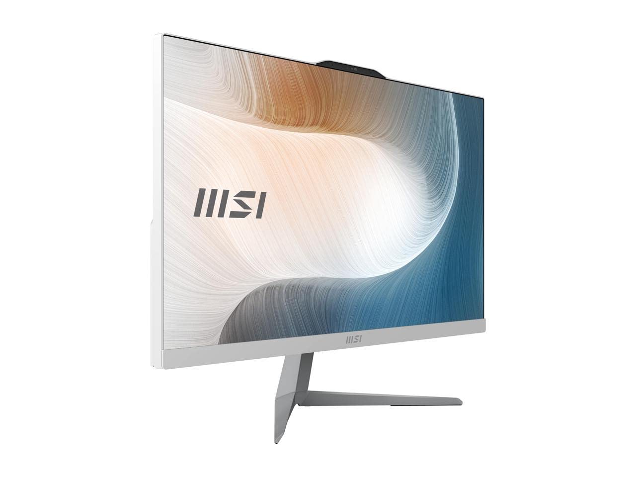 MSI Modern AM242 AIO Desktop, 23.8" FHD IPS-Grade LED, Intel Pentium G7505, 4GB Memory, 128GB SSD, WiFi 5, BT 5.1, White, Windows 11 PRO (11M-894US)