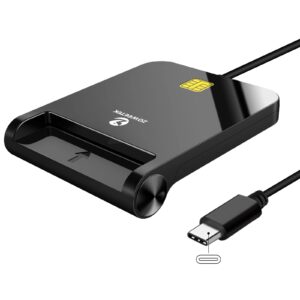 zoweetek cac reader usb c, cac card reader military, dod military usb common access cac, compatible with windows, mac os and linux (type c)