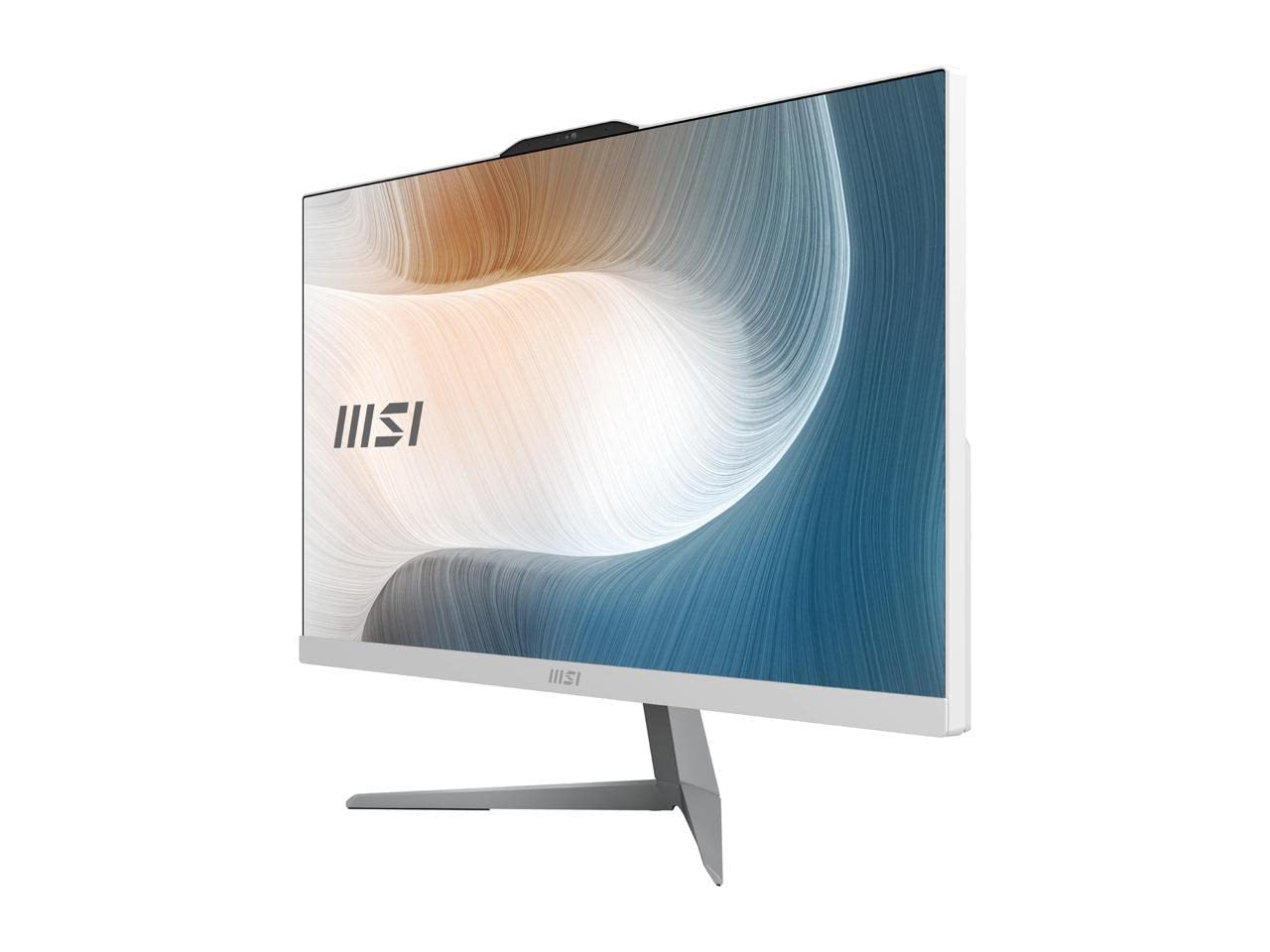 MSI Modern AM242 AIO Desktop, 23.8" FHD IPS-Grade LED, Intel Pentium G7505, 4GB Memory, 128GB SSD, WiFi 5, BT 5.1, White, Windows 11 PRO (11M-894US)