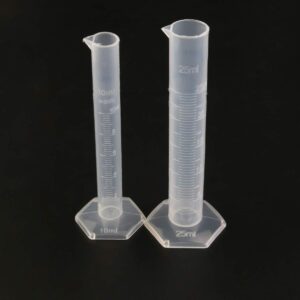 HEALLILY 4Pcs Measuring Cylinder Beaker Plastic Graduated Cylinder Test Tube Industrial Quality 10ml/ 25ml/ 50ml/ 100ml with Pour Spout