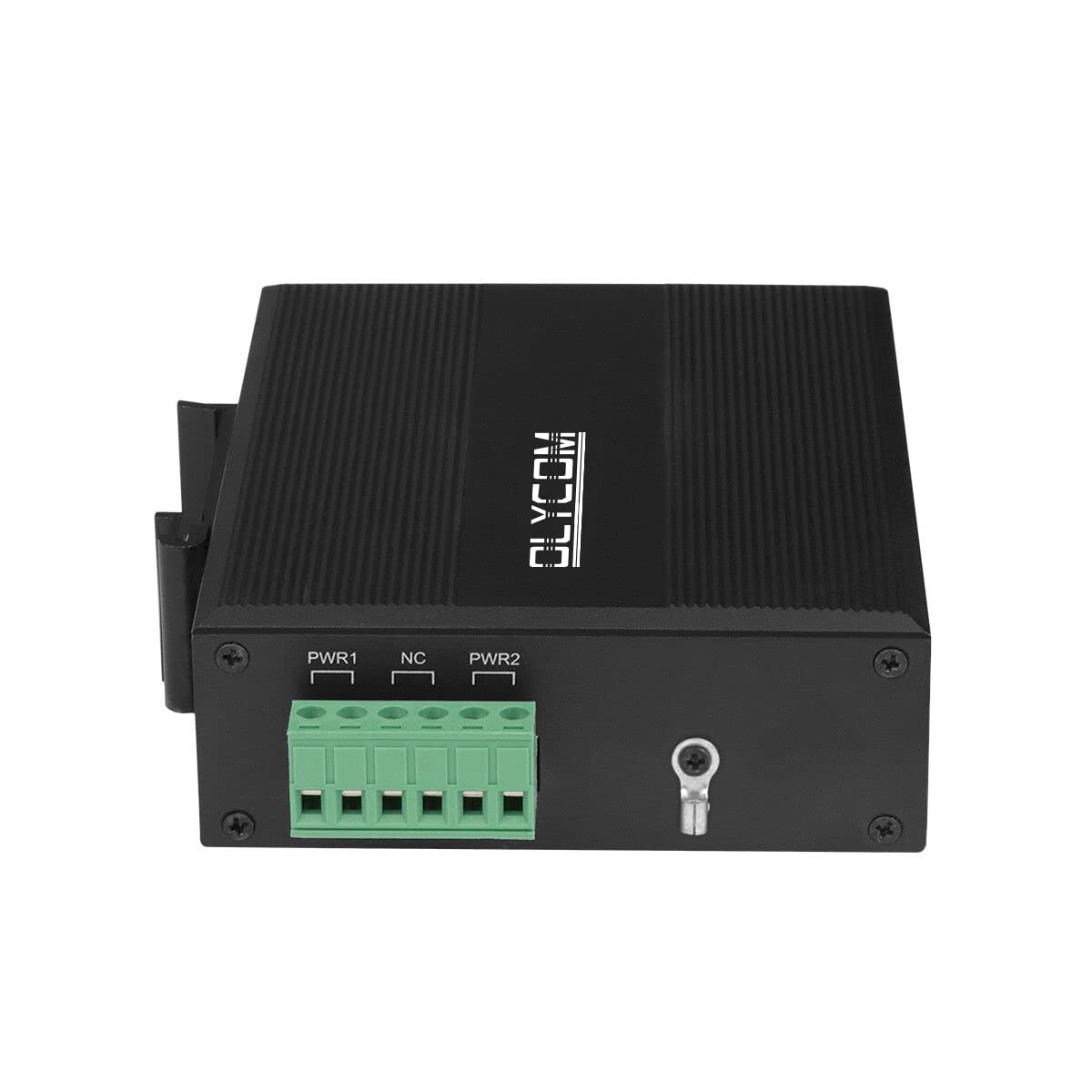 OLYCOM 5-Port Industrial POE Gigabit Ethernet DIN-Rail Switch 4 x Gigabit Ethernet Ports with POE 30W, 120W Total IP40 Operating Temperature -40° – 75°C (-40° – 167°F)