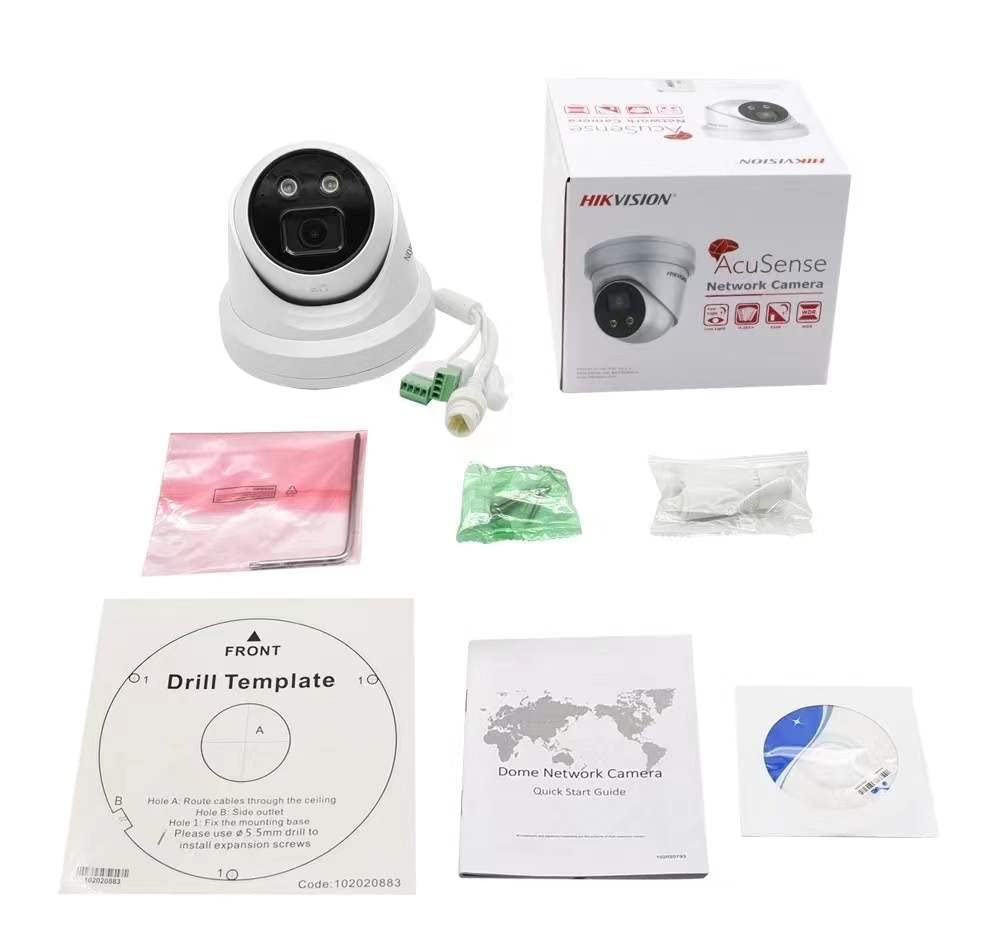 Hikvision IP Camera PoE DS-2CD2386G2-ISU/SL 2.8mm Lens 4K AcuSense Strobe Light and Audible Warning Fixed Turret Network Camera,H.265+,IP67, Built-in Two-Way Audio,Original English Version