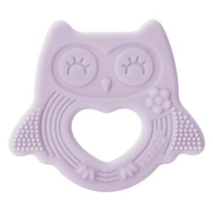 haakaa silicone owl teether,food-grade smiling teething toy for infants, soft chew toys for babies, bpa free, toy for 3 months+