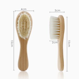 HiKin Natural Soft Wool Bristles Dry Facial Cleansing Brush, 6" Face Skin Care Exfoliating Scrub Brush, 2 Pack Wood Handle Face Brush Cleanser.