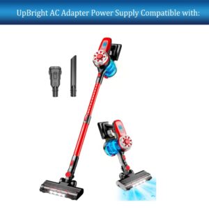 UpBright 27V AC/DC Adapter Compatible with OKP X100 X 100 S100 MV200 MV 200 22.2V 2200mAh 2600mAh 22.2VDC Li-ion Battery Lightweight Cordless Stick Vacuum Cleaner 27VDC 500mA Power Supply Cord Charger