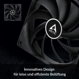 ARCTIC F12 - PC Fan, 120mm Standard Case Fan, Low Noise, Quiet Motor, Computer, Fan Speed: 1350 RPM - Black