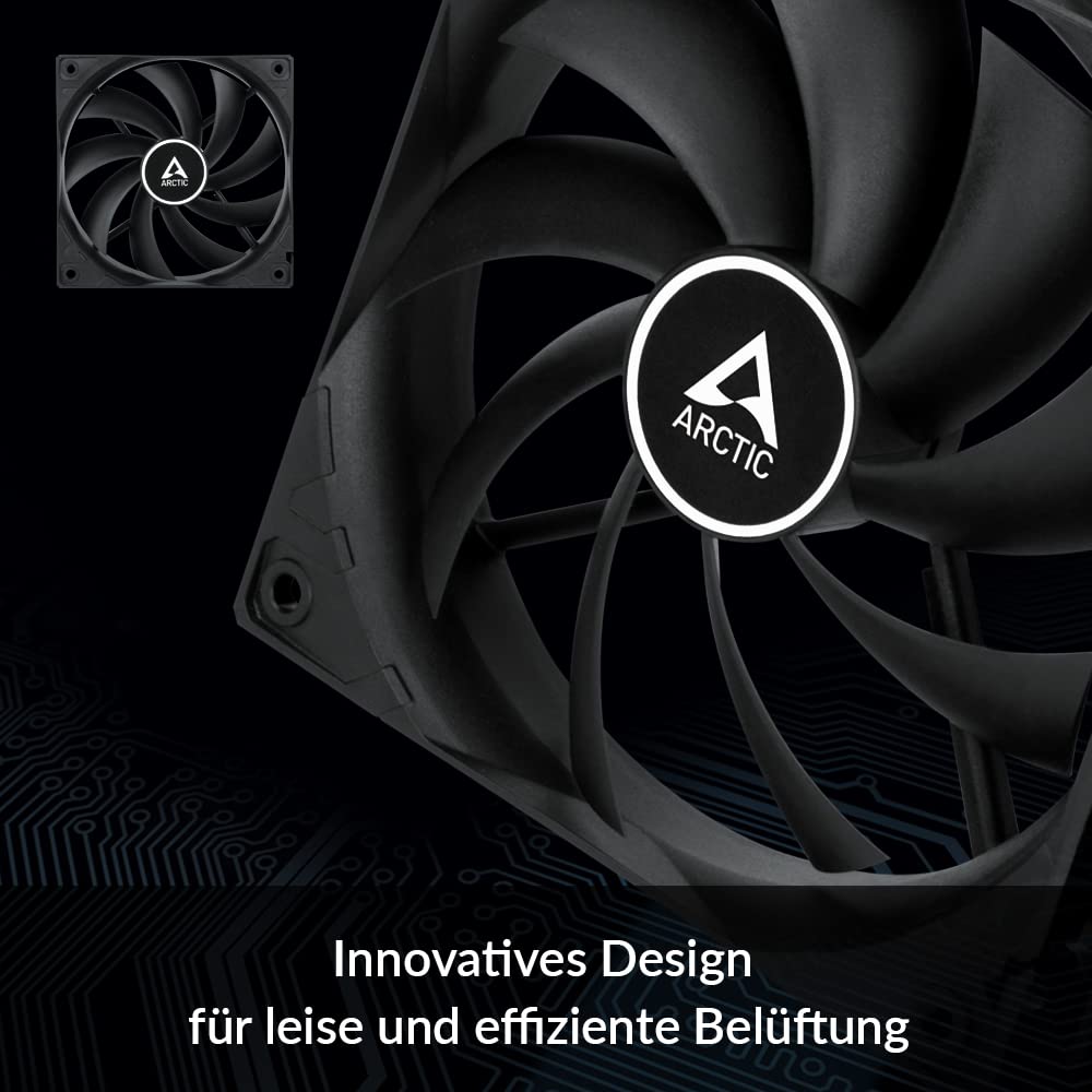 ARCTIC F12 - PC Fan, 120mm Standard Case Fan, Low Noise, Quiet Motor, Computer, Fan Speed: 1350 RPM - Black