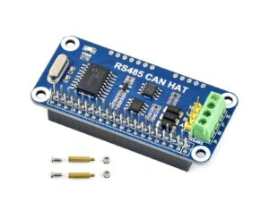 rs485 can hat for raspberry pi 4 3/2/1 model b b+ a+, onboard can controller mcp2515 via spi interface, transceiver sn65hvd230 and sp3485, allow long-distance communication via rs485/can function