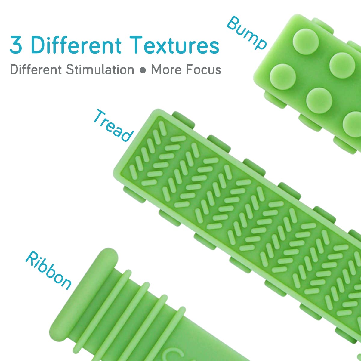 Xtra Tough Sensory Chew Toys for Autistic Children (3-12 Years Old), Teething, Oral Motor Stimulation, ADHD, SPD - Made for Moderate & Aggressive Chewers (2Pack)