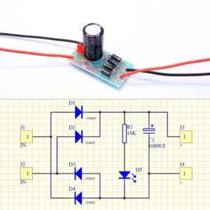 3Pcs AC-DC Converter 6V 12V 24V to 12V 6V Full Bridge Rectifier Filter Power Supply Module for Model Train Railroad LED, 1N4007 AC to DC Converter Rectifier (Input AC 6V-32V (capacitance 50V470UF))