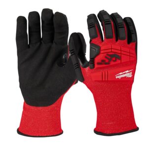 milwaukee x-large red nitrile impact level 3 cut resistant dipped work gloves