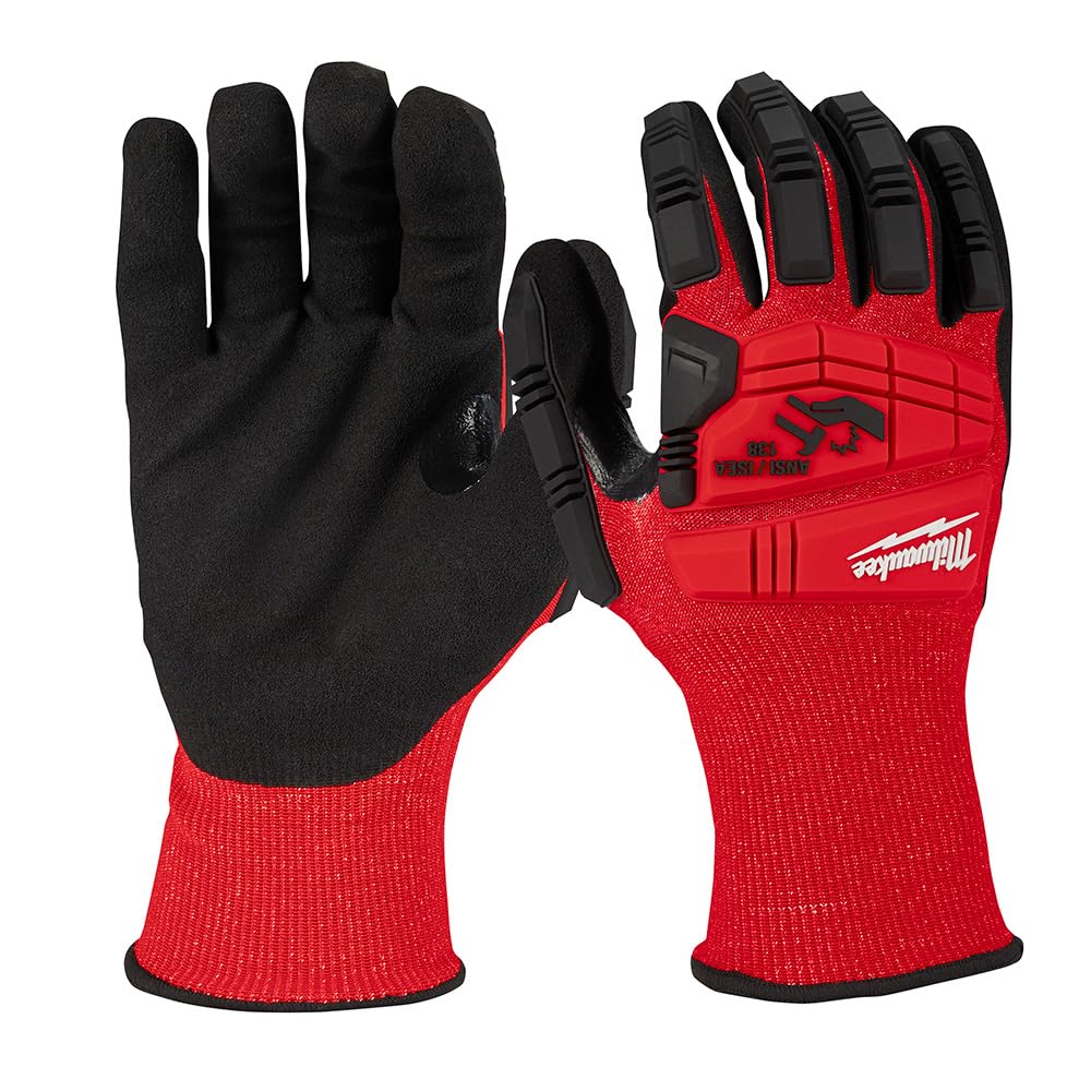 Milwaukee X-Large Red Nitrile Impact Level 3 Cut Resistant Dipped Work Gloves