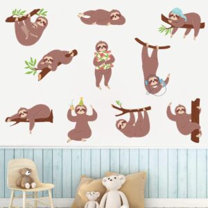 MEFOSS Large Sloth Wall Decal Kids Wall Stickers Peel and Stick Nursery Kids Baby Room Playroom Wall Decor