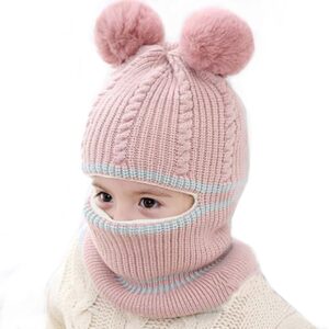 toddler winter hat, baby winter hat, unisex infant toddler kids hat scarf set knitted girls boys winter hat, kids baby winter hat scarf earflap hood skull caps beanie (pink)