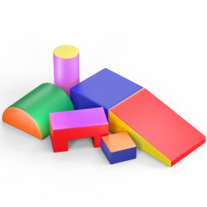 6-piece climb & crawl foam activity play set fun foam climbing blocks educational step and slide climber interactive foam block playset indoor colorful climbing toys for toddler preschooler baby kids