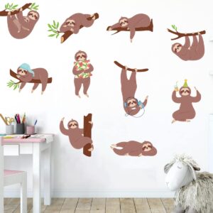 MEFOSS Large Sloth Wall Decal Kids Wall Stickers Peel and Stick Nursery Kids Baby Room Playroom Wall Decor