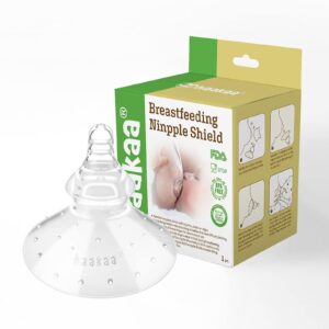 haakaa breastfeeding nipple shield - protect sore, inverted nipples for breastfeeding mom, non slip nipple teat, variable flow non-toxic - round shape