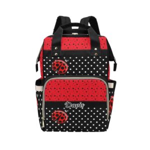 eiis unidesign dots ladybirds personalized diaper bag multi-function backpack nappy bag travel daypack for unisex