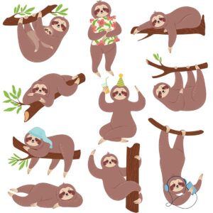 MEFOSS Large Sloth Wall Decal Kids Wall Stickers Peel and Stick Nursery Kids Baby Room Playroom Wall Decor