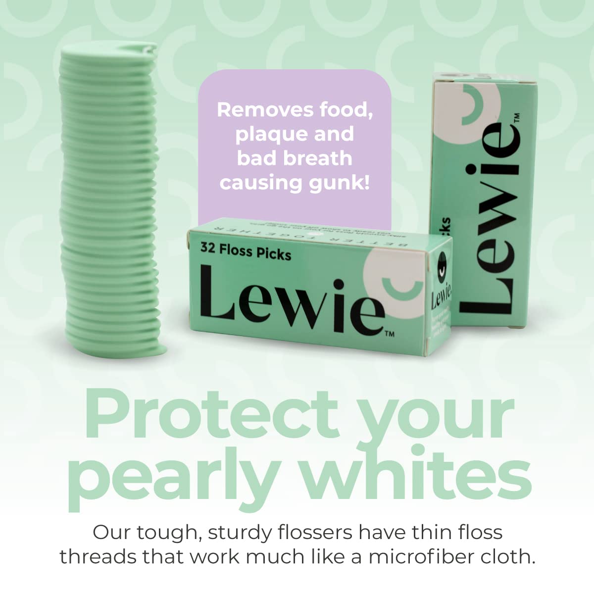 Lewie Floss Coin - Dental Floss Picks (32 Count) - High Toughness & Thin Thread Floss Picks for Removing Plaque - Compact, Travel-Friendly Tooth Flossers with Portable Package - 1pk, 32 pics