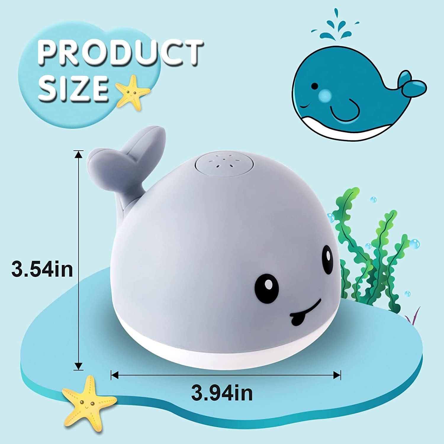 2024 Upgraded Baby Bath Toys, Rechargeable Light Up Bath Toys for Kids 1-3, Baby Toy 6-12 12-18 Months Whale Bath Toy Sprinkler, Fountain Bathtub Toys Toddlers Newborn Birthday Christmas Baby Gifts