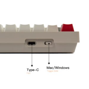 Keychron C1 Hot-swappable Wired Mechanical Keyboard for Mac Layout, Keychron Mechanical Red Switch/USB Type-C Cable/Double-Shot ABS Keycaps Tenkeyless 87 Keys Computer Keyboard for Windows PC