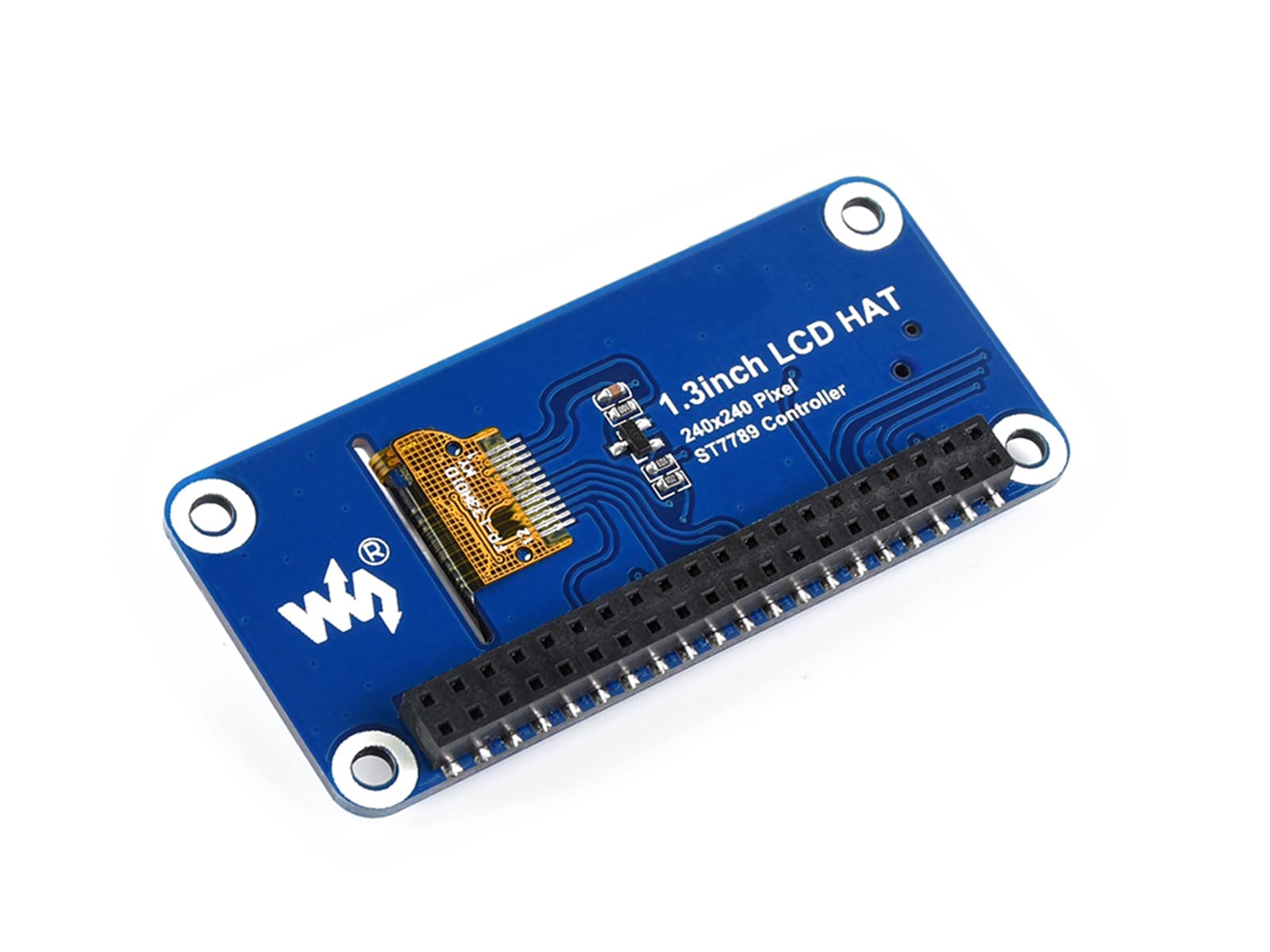 Waveshare 1.3 Zoll LCD Display HAT for Raspberry Pi, 240x240 IPS, SPI, Joystick & 3X Buttons