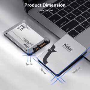 Netac 2TB Internal SSD Up to 550MB/s SATA III 6Gb/s 2.5" Internal Solid State Drive 3D NAND Easy to Install for Laptop Computer Upgrade Speed Game