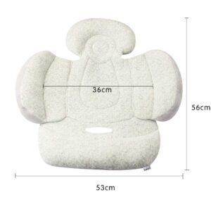 RUIXIA Soft Thick Toddlers Carseat Insert Head and Body Support Pillow Car Seat Cushion Pad Liner Breathable for Newborn Infants 0-12 Month, BABMAT19, Grey, One Size