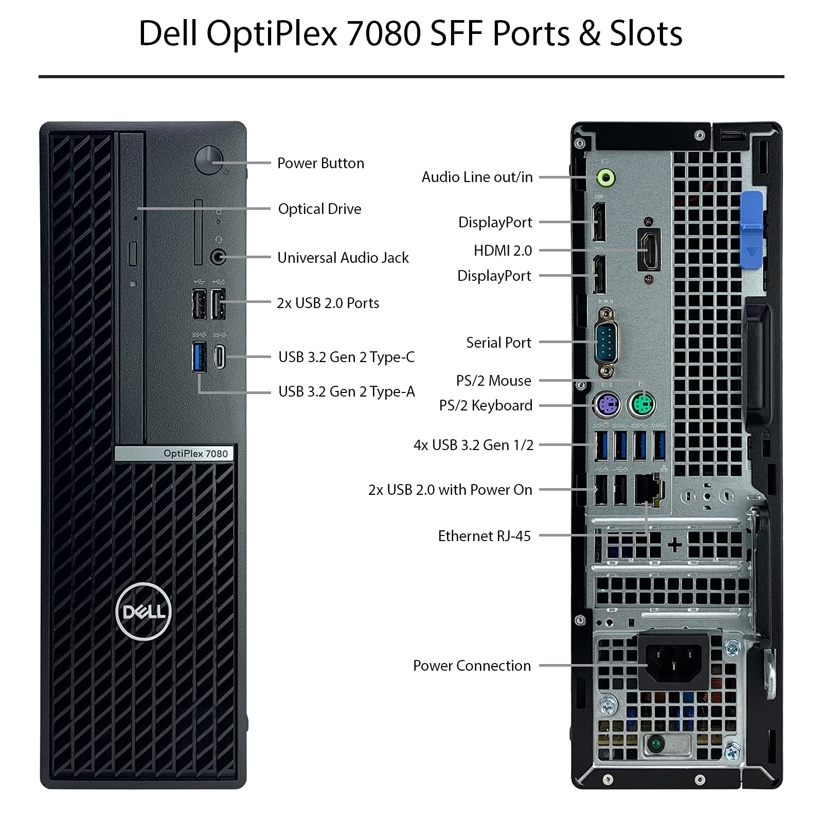 Dell OptiPlex 7080 SFF Small Form Factor Desktop Computer - 10th Gen Intel Core i7-10700 8-Core up to 4.80 GHz CPU, 8GB RAM, 1TB Solid State Drive, Intel UHD Graphics 630, DVD Writer, Windows 10 Pro