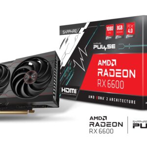 Sapphire 11310-01-20G Pulse AMD Radeon RX 6600 Gaming Graphics Card with 8GB GDDR6, AMD RDNA 2