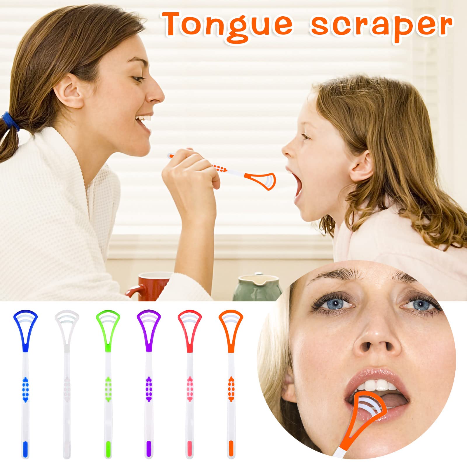 Tongue Cleaner Stainless Steel Set Tongue Scraper Tongue Brush Adult Bad Breath Removal Tongue Scraper Oral Care Tool,1Pcs (L)