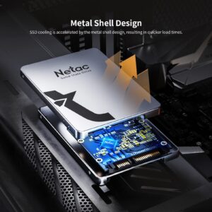 Netac 2TB Internal SSD Up to 550MB/s SATA III 6Gb/s 2.5" Internal Solid State Drive 3D NAND Easy to Install for Laptop Computer Upgrade Speed Game