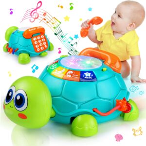 ocato infant baby toys 6 to 12 months crawling musical turtle toys 6 9 12 18 month old toddler & baby toys 12-18 months, light up tummy time educational learning toys for 1 2 3 year old boy girl gifts