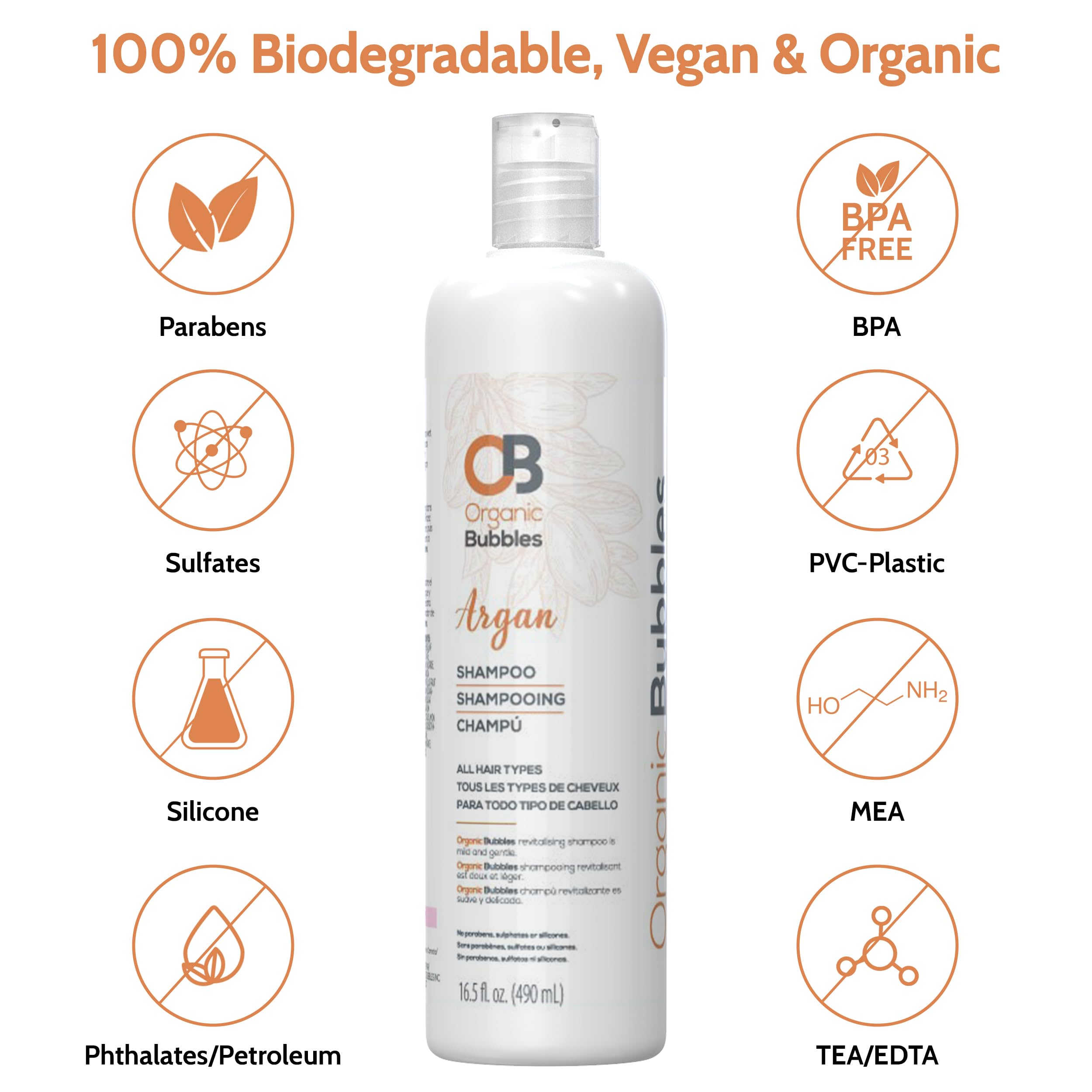 Organic Bubbles Argan – Vegan and Made in Canada (Shampoo)